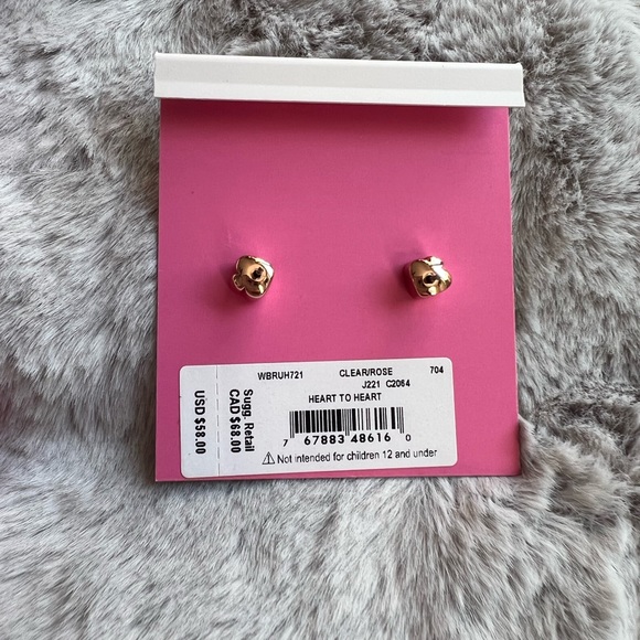 kate spade | Jewelry | Kate Spade Diamond Rose Gold Heart Shape ...